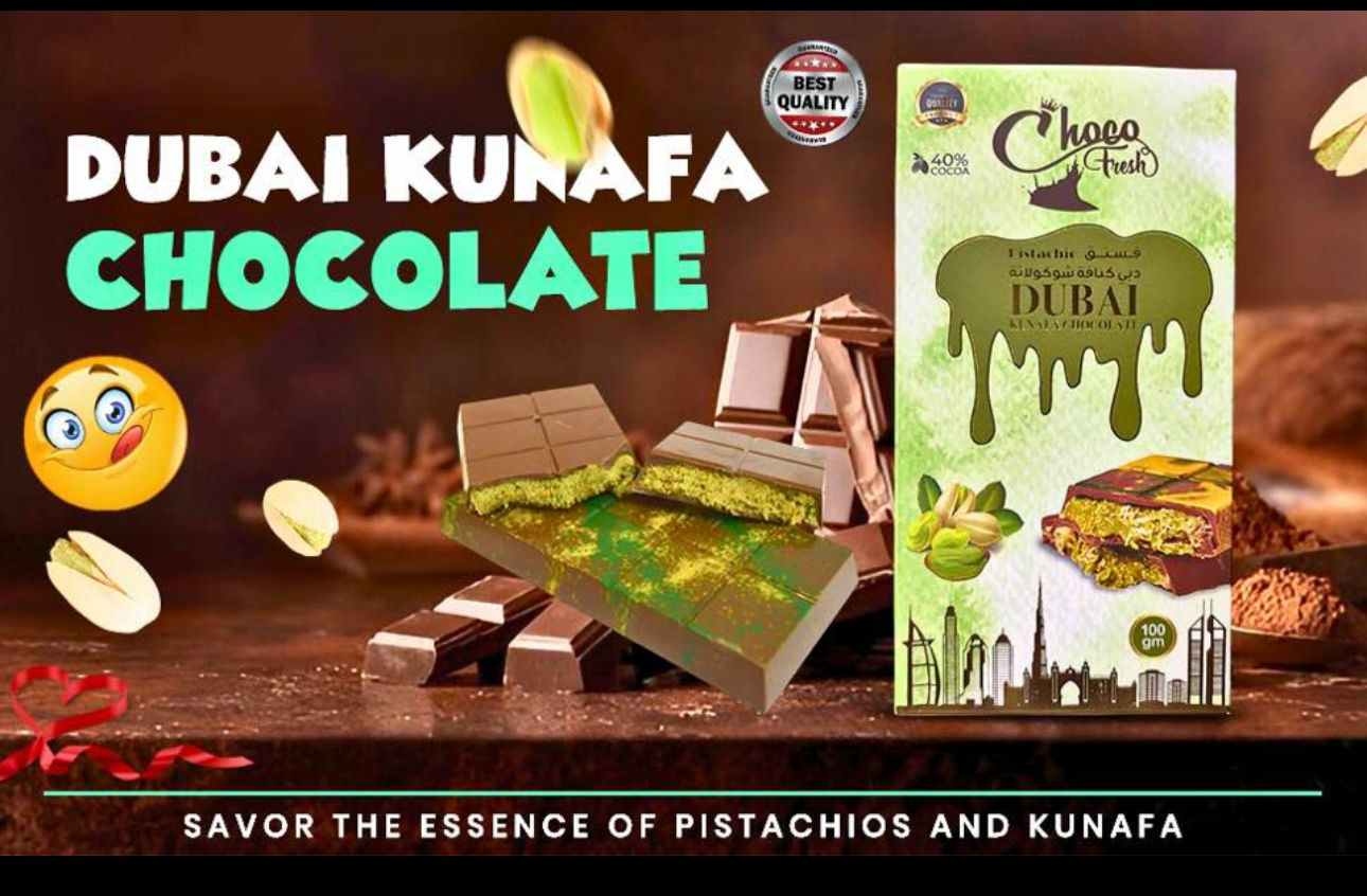 Kunafa Dubai Origin Real Pistachio Chocolate 100g MRP 2000 - Fasto